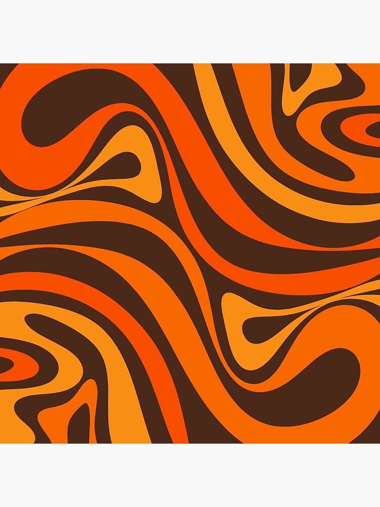 "New Groove Retro Swirl Abstract Pattern in 70s Orange and Brown ...