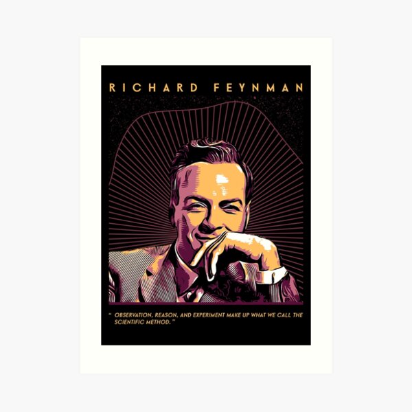 "PHYSICS - RICHARD FEYNMAN - Retrowave" Art Print for Sale by QUOTHEORY ...