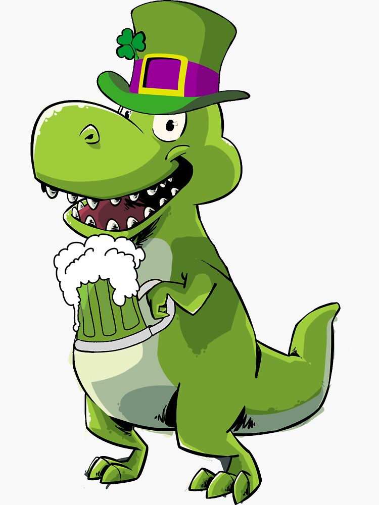 "St Patricks Day, Saint, Dinosaur, T Rex, Funny, Drinking, Irish ...