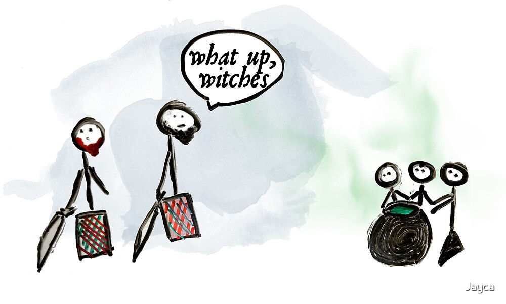 "Stick Figure Shakespeare: Witches (Macbeth)" by Jayca | Redbubble