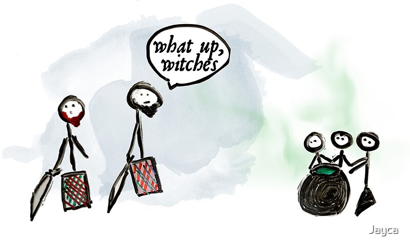 "Stick Figure Shakespeare: Witches (Macbeth)" by Jayca | Redbubble