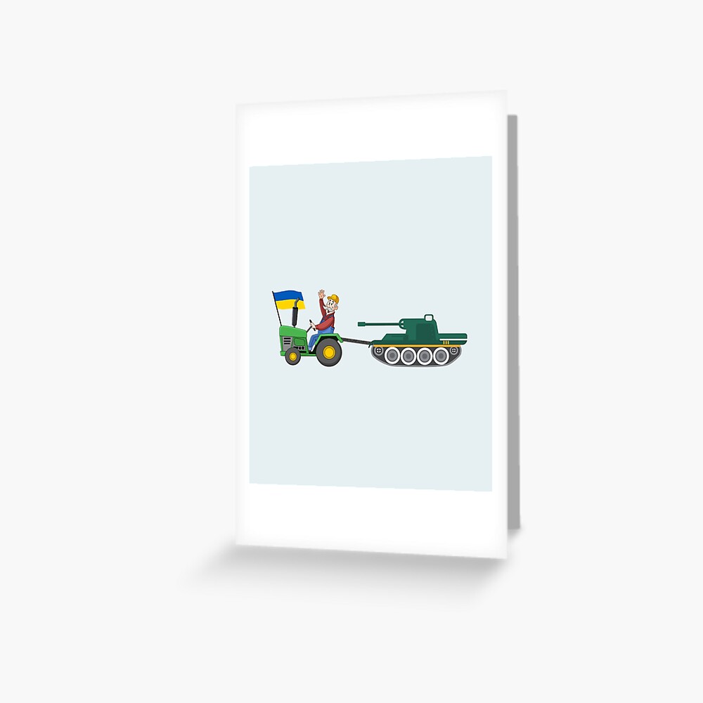 "Ukrainian Farmer Tractor Steals Russian Tank Funny Meme" Greeting Card ...