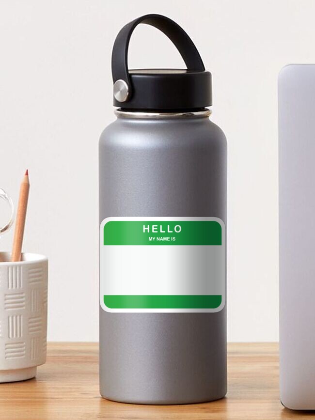 "Hello My Name Is Sticker Green" Sticker for Sale by DeliveryGeorge ...