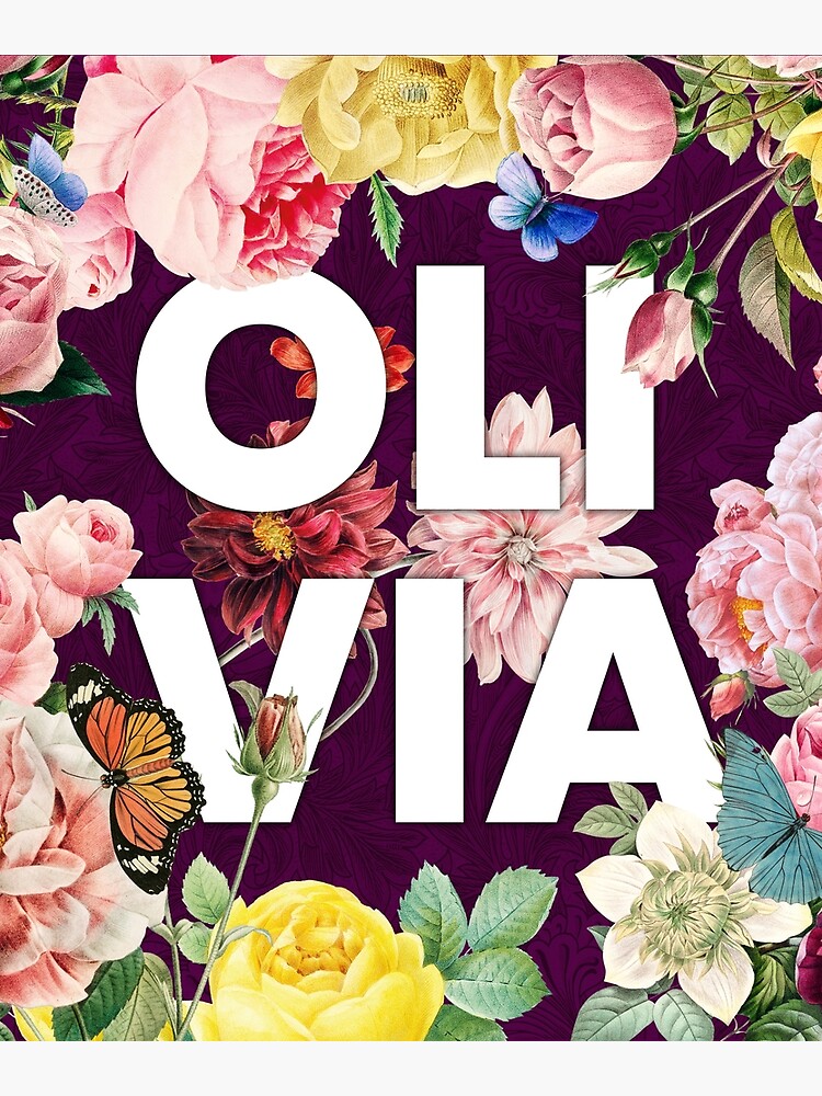"Olivia on purple background | Buy My Name" Poster for Sale by ...