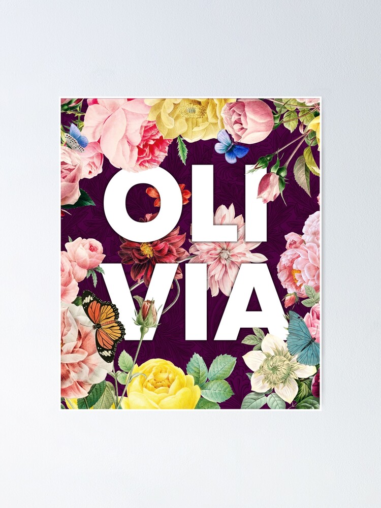 "Olivia on purple background | Buy My Name" Poster for Sale by ...
