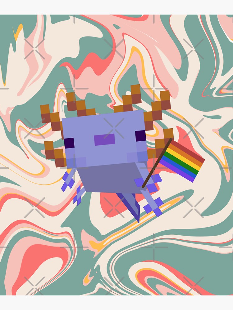 Pegatina «Orgullo azul de Minecraft Axolotl» de Charloote | Redbubble