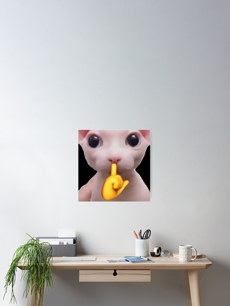 "HD Bingus Shushing Cat Face Meme " Poster for Sale by fomodesigns ...