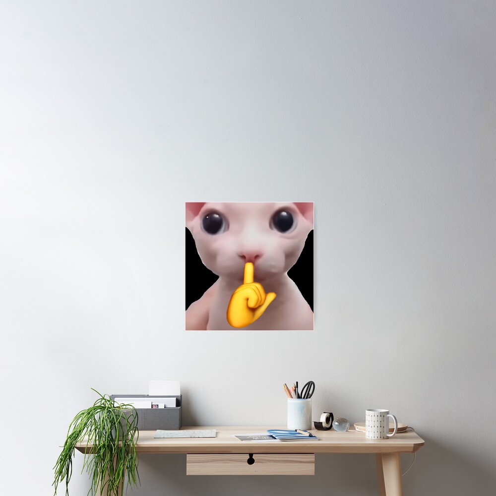 "HD Bingus Shushing Cat Face Meme " Poster for Sale by fomodesigns ...