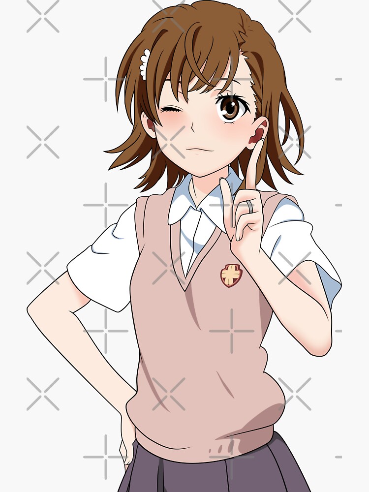 "Misaka mikoto cute" Sticker for Sale by Akuma-san | Redbubble