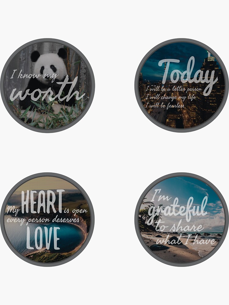 "Positive affirmations sticker pack to keep going & struggling in tough ...