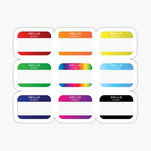 "Hello My Name Is Sticker Pack 9 Pieces" Sticker for Sale by ...