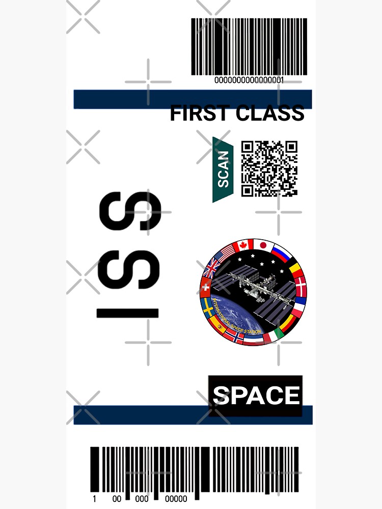 "ISS space ticket" Sticker for Sale by jackiehere | Redbubble