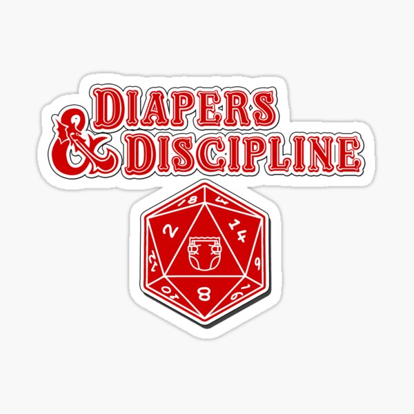 "Diapers and Discipline" Sticker for Sale by CrinkleLife | Redbubble