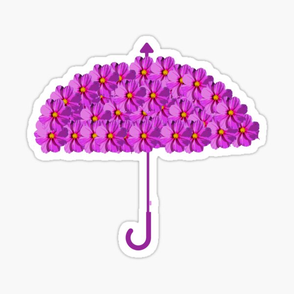 "Floral parasol shields your face from sunshine." Sticker for Sale by ...