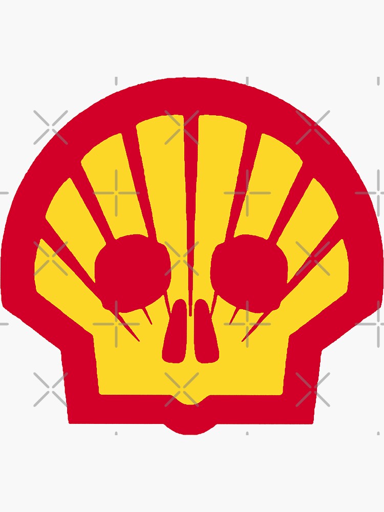 "pollution company shell" Sticker by BrigitteCooper | Redbubble