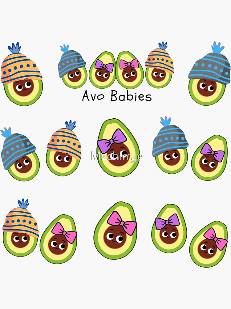 "Little Baby Avocado| Avo Babies" Sticker for Sale by Mschirrye | Redbubble
