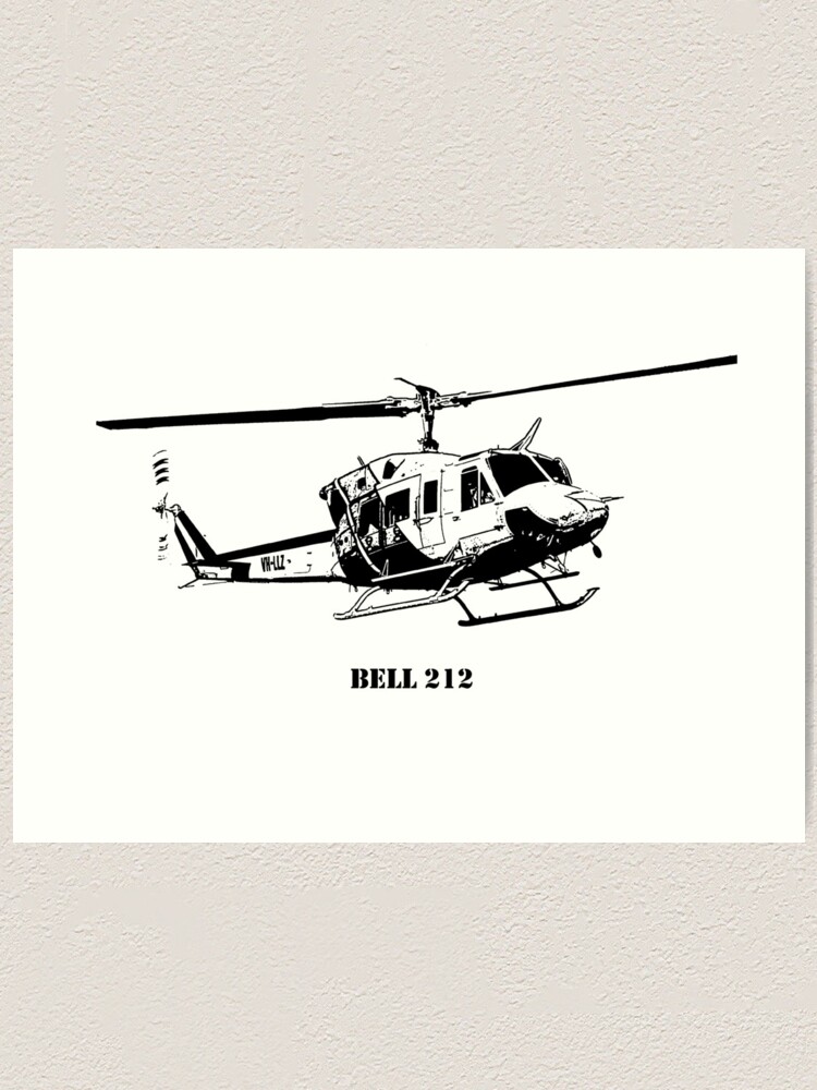 "Bell 212 Helicopter " Art Print for Sale by Jo Young | Redbubble