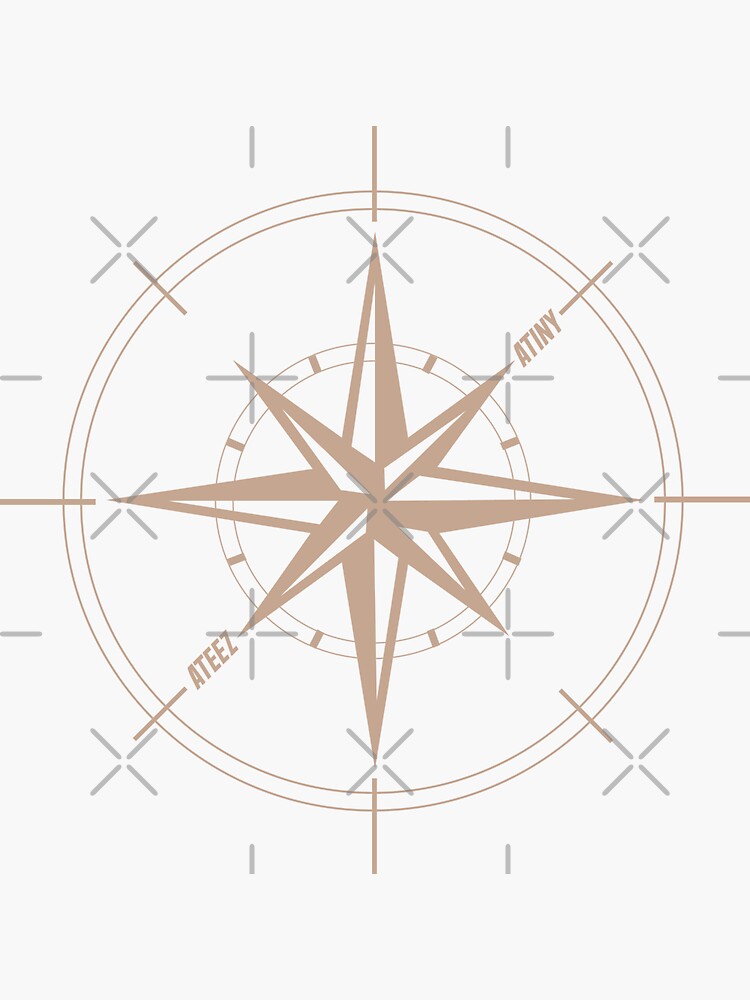 "ATEEZ & ATINY Compass" Sticker for Sale by teeziny | Redbubble