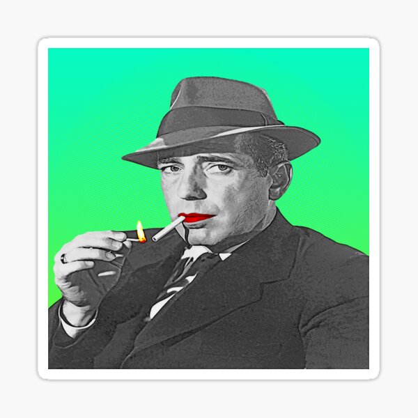 "Bogie Smoking Bogies" Sticker for Sale by Palatable-Pete | Redbubble
