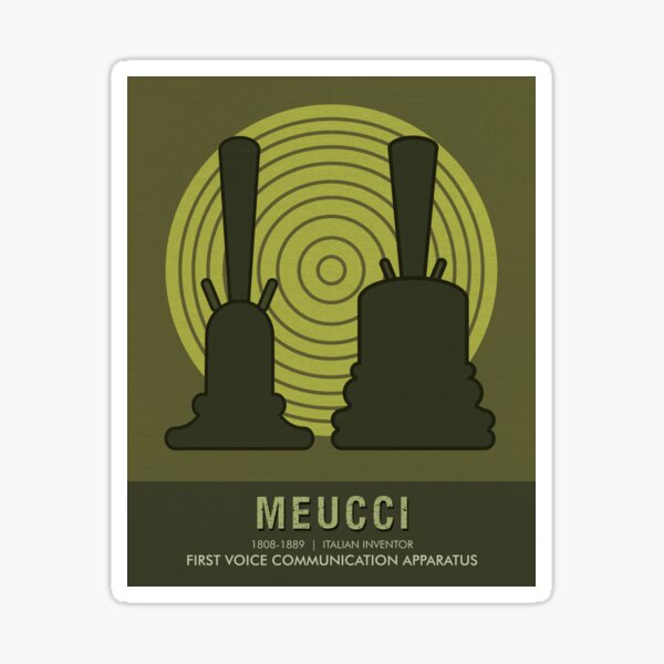 "Science Posters - Antonio Meucci - Inventor" Sticker by Shrijit ...