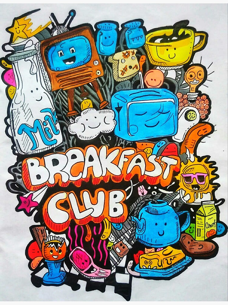 "BREAKFAST CLUB doodle" Sticker for Sale by BushraMPathan | Redbubble