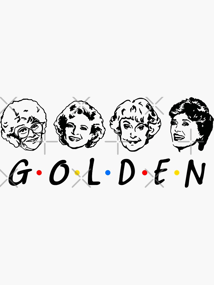 "The Golden Girls Friend Style Golden Letters Print GG Girls" Sticker ...