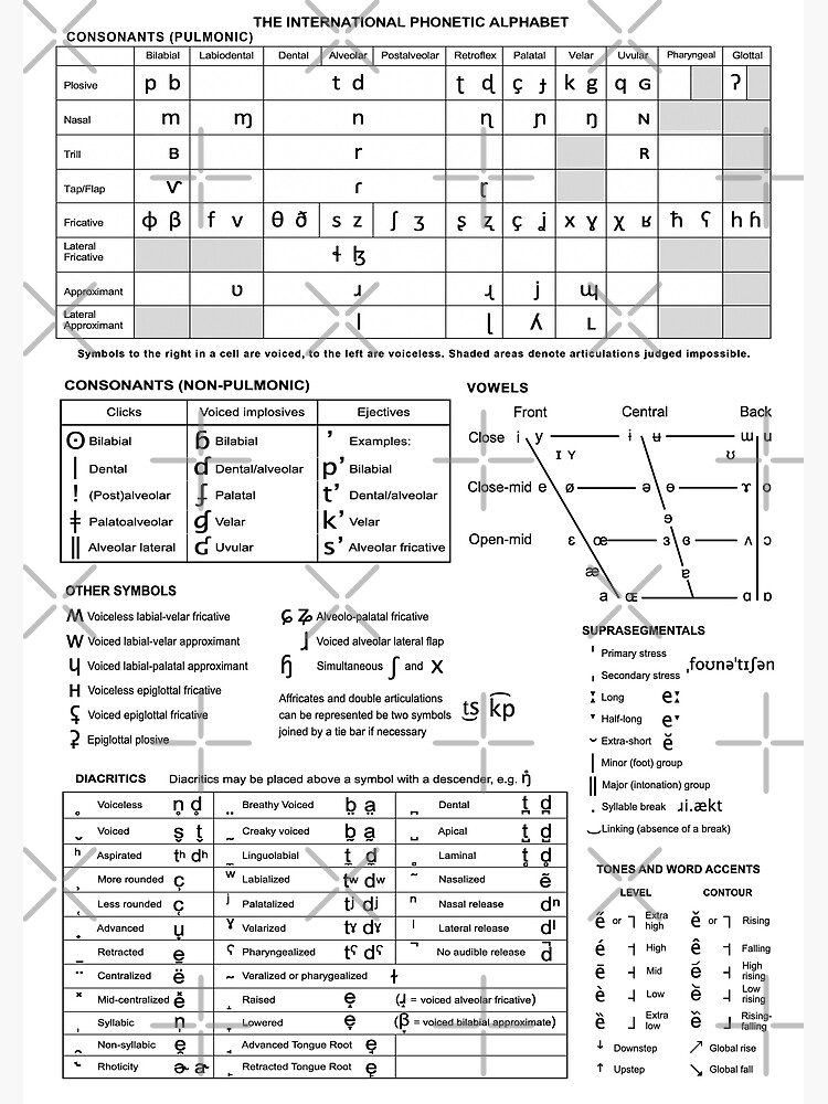 "IPA Chart - Black and White" Poster for Sale by Bododobird | Redbubble