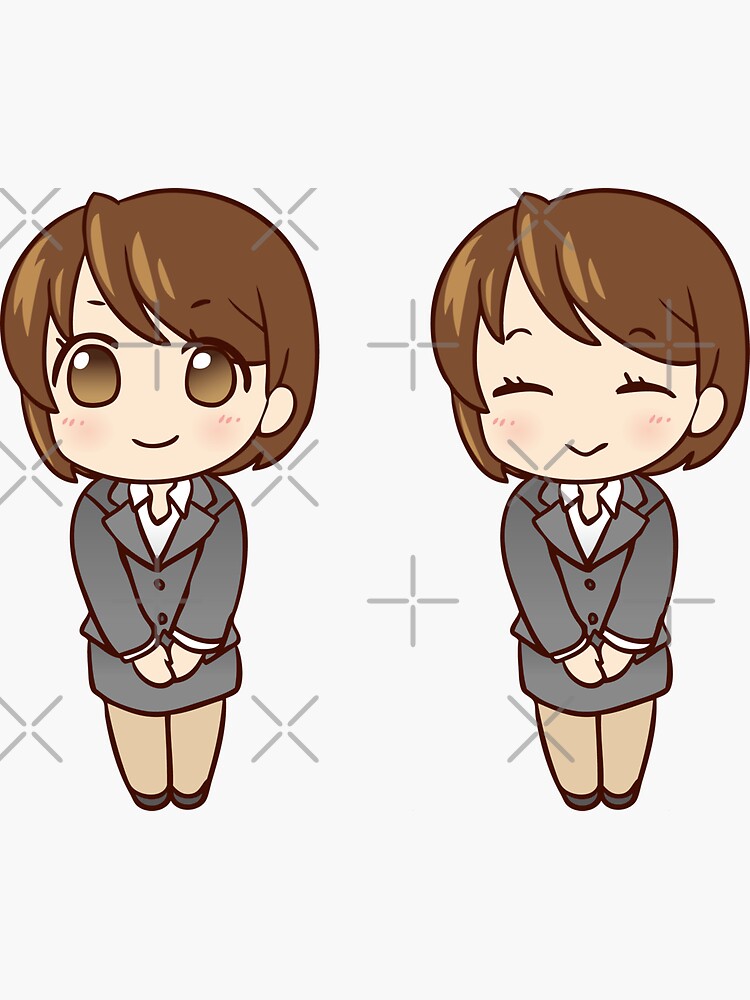 "Secretary Anime Girl" Sticker for Sale by JustCoolShop | Redbubble