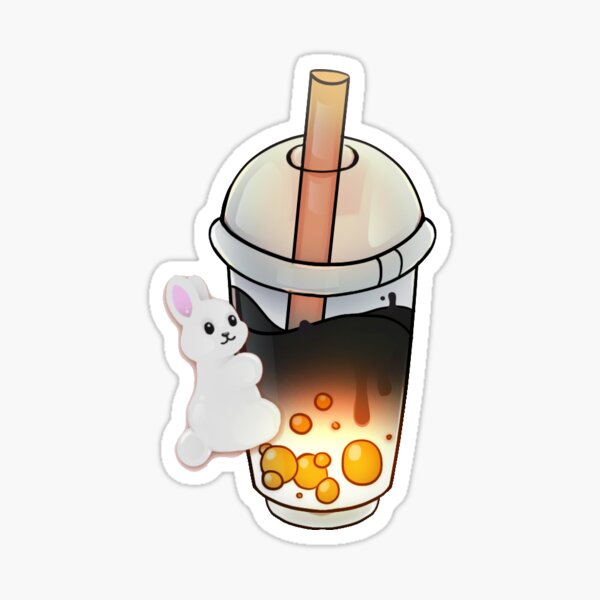 "Bunny rabbit boba tea bubble tea anime kawaii" Sticker for Sale by ...