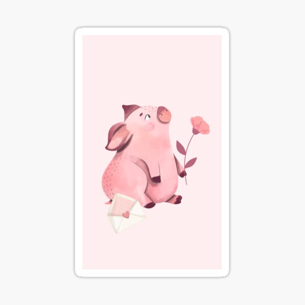 "Cute pink pig" Sticker for Sale by Natasa1996 | Redbubble