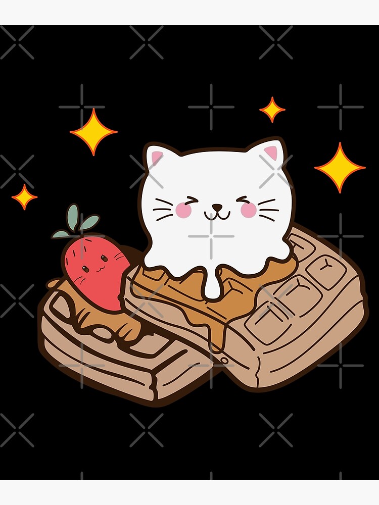"Cat Waffle" Poster for Sale by HippoSynthwave | Redbubble