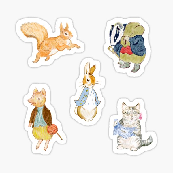"Beatrix Potter's Characters" Sticker by brushandframes | Redbubble