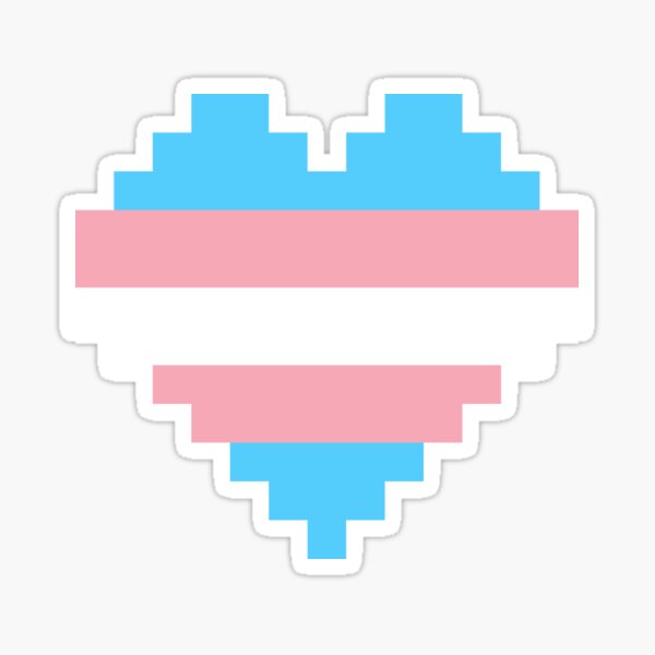 "Trans flag pixel heart" Sticker for Sale by RandomlyRainbow | Redbubble