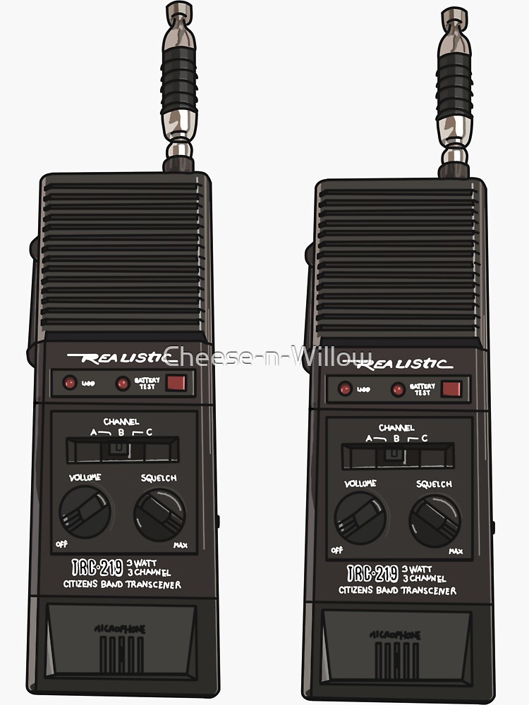 "pair of 80's walkie talkies" Sticker for Sale by Cheese-n-Willow ...