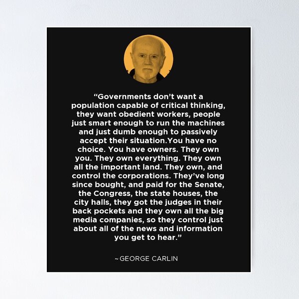 "George Carlin" Poster for Sale by BonCornerst | Redbubble