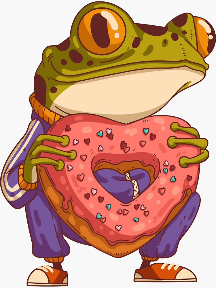 "Munchies Frog" Sticker for Sale by CabbageNClouds | Redbubble