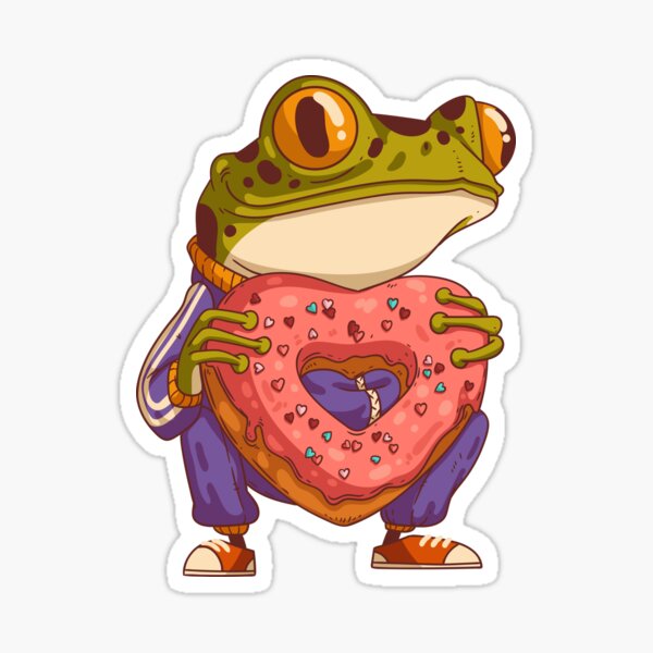 "Munchies Frog" Sticker for Sale by CabbageNClouds | Redbubble