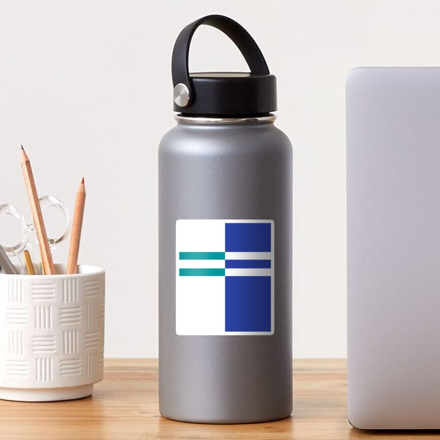 "Half Blue Half White" Sticker for Sale by Kubic-Brand | Redbubble