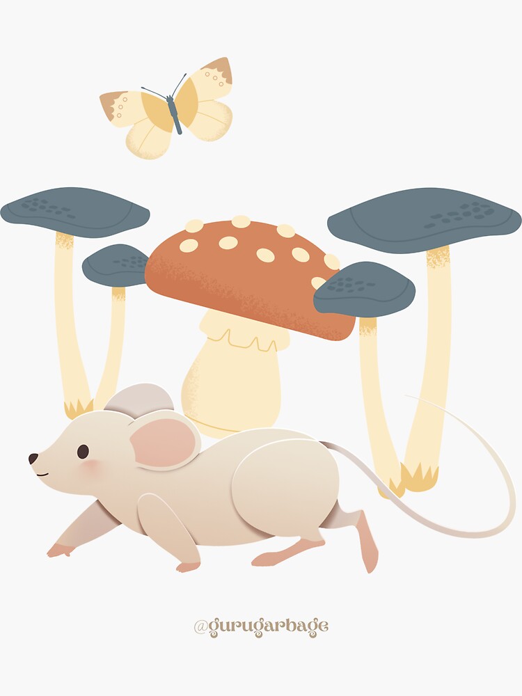 "Country Mouse Mushroom Fairy Cottagecore Aesthetic" Sticker for Sale ...