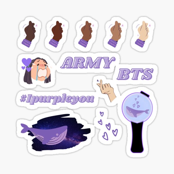 "BTS Army inspired sticker packs" Sticker for Sale by CreativeStrand ...