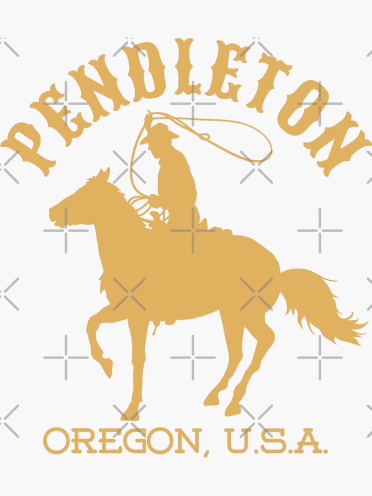 "Vintage-Style Pendleton Oregon U.S.A. - Gold - Cowboy / Western / Wild ...