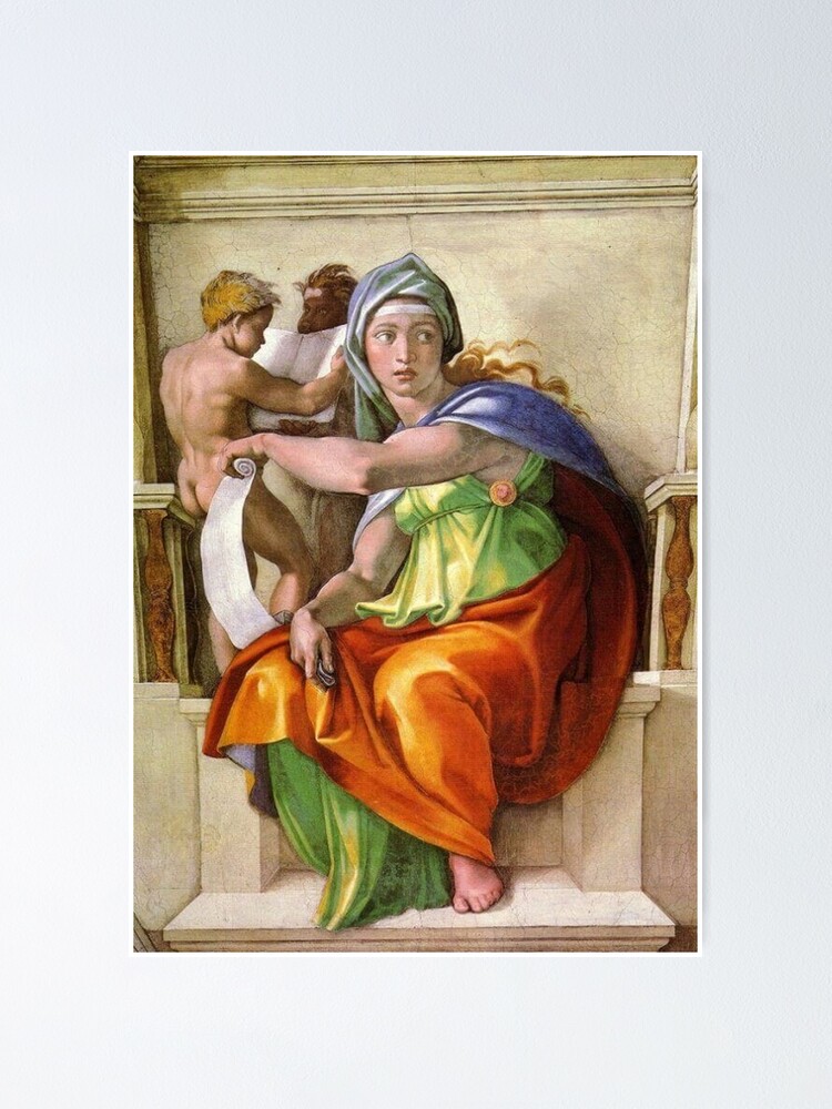 Michelangelo The Delphic Sibyl Poster By Raybondesigns Redbubble