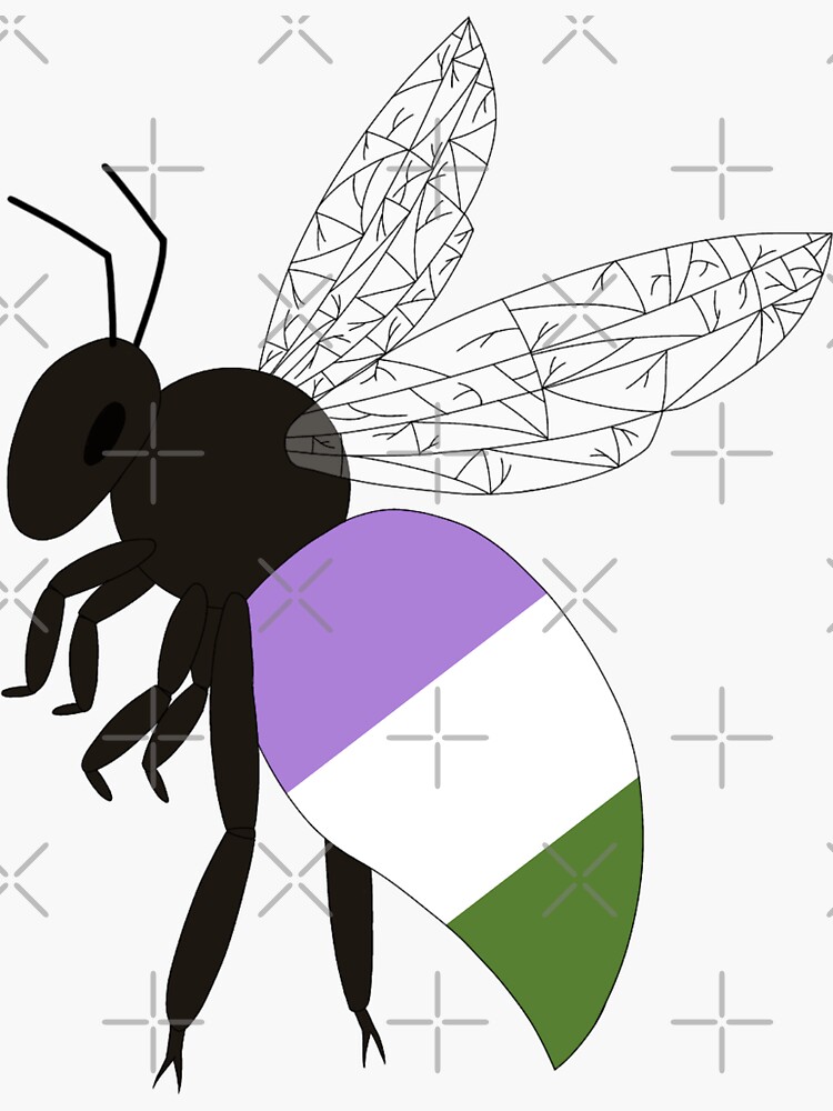 "pride bee Gender Queer flag" Sticker by Springtrap164 | Redbubble
