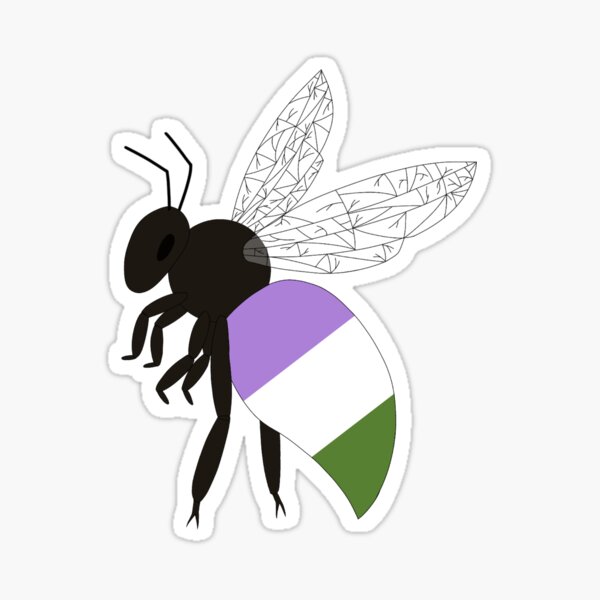 "pride bee Gender Queer flag" Sticker by Springtrap164 | Redbubble