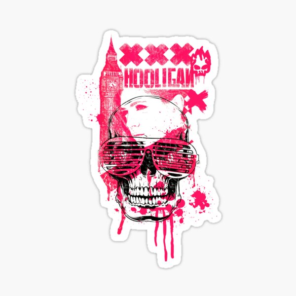 "Bloody Skull with Glasses " Sticker for Sale by 33Lights | Redbubble
