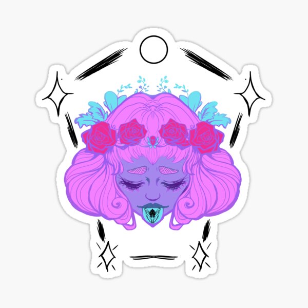 "Pastel Goth Anime Girl" Sticker for Sale by Paintingpixel | Redbubble