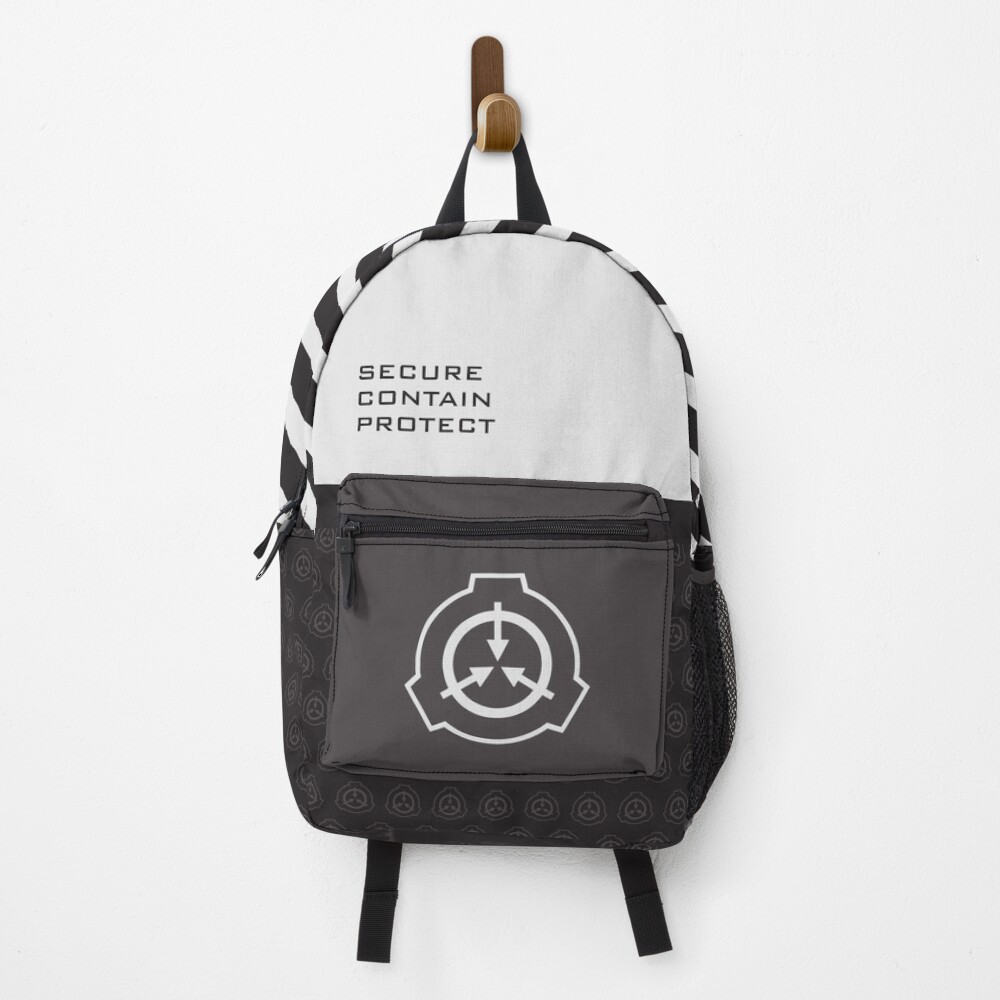 "SCP Foundation Gray, Black, White Pattern Backpack" Backpack for Sale ...