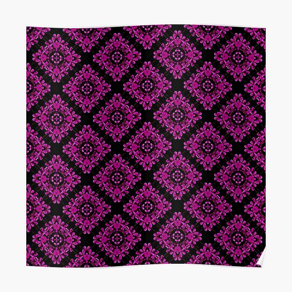 "Fresh summer pink gothic retro design flower patterns" Poster for Sale ...