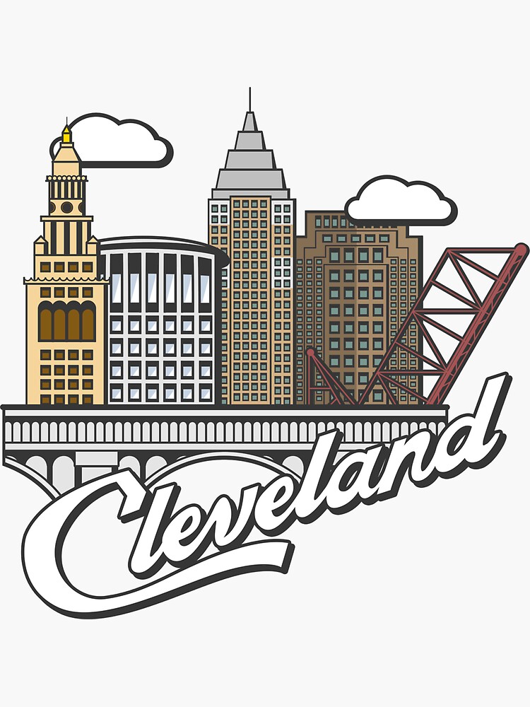 Cleveland Ohio Skyline Drawing