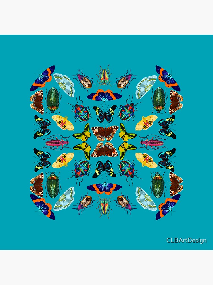 "Insect Montage blue" Sticker for Sale by CLBArtDesign | Redbubble